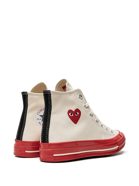COMME DES GARCONS PLAY X CONVERSE - Red Sole High Top Sneakers ...